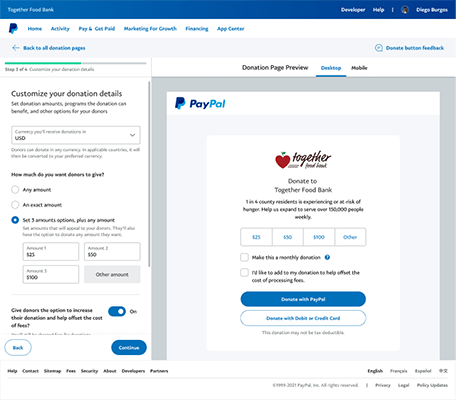 Add the donate button on your website - PayPal US